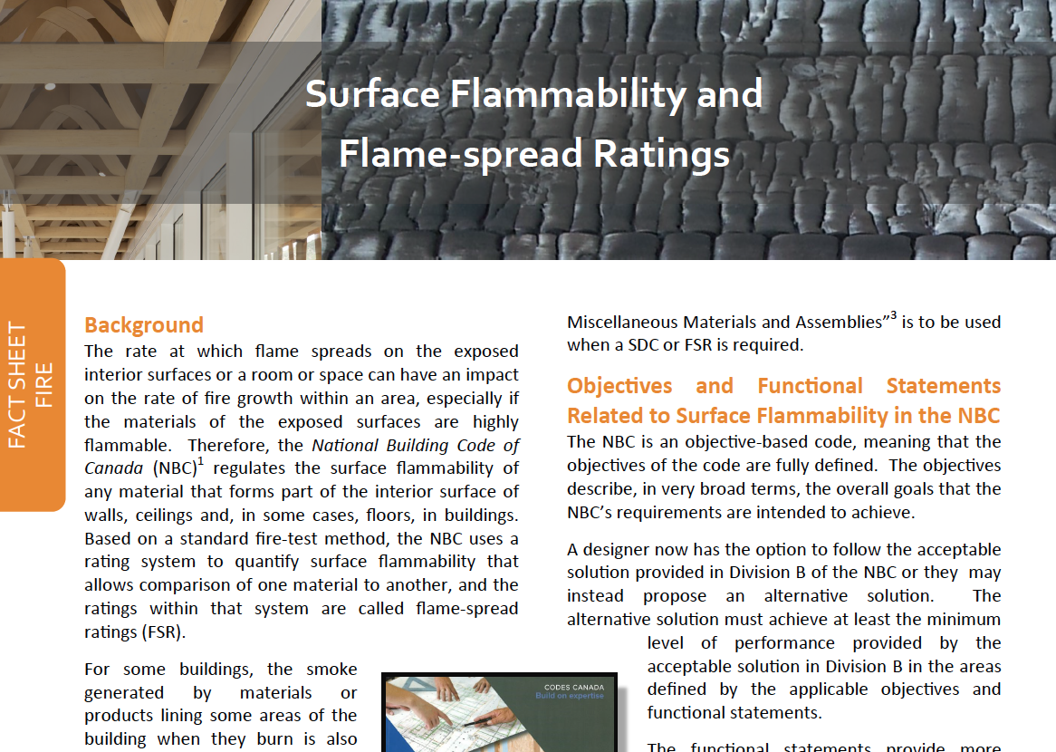 Surface Flammability and Flame-spread Ratings - The Canadian Wood ...